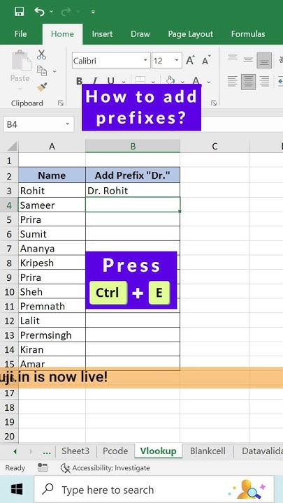 How to Add Prefix in Excel #shorts #excel #exceltricks #mexcel - YouTube