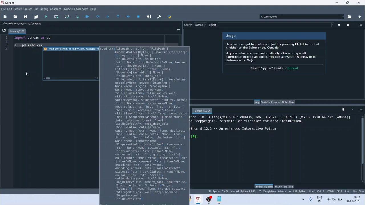 Csv connectivity with python - YouTube