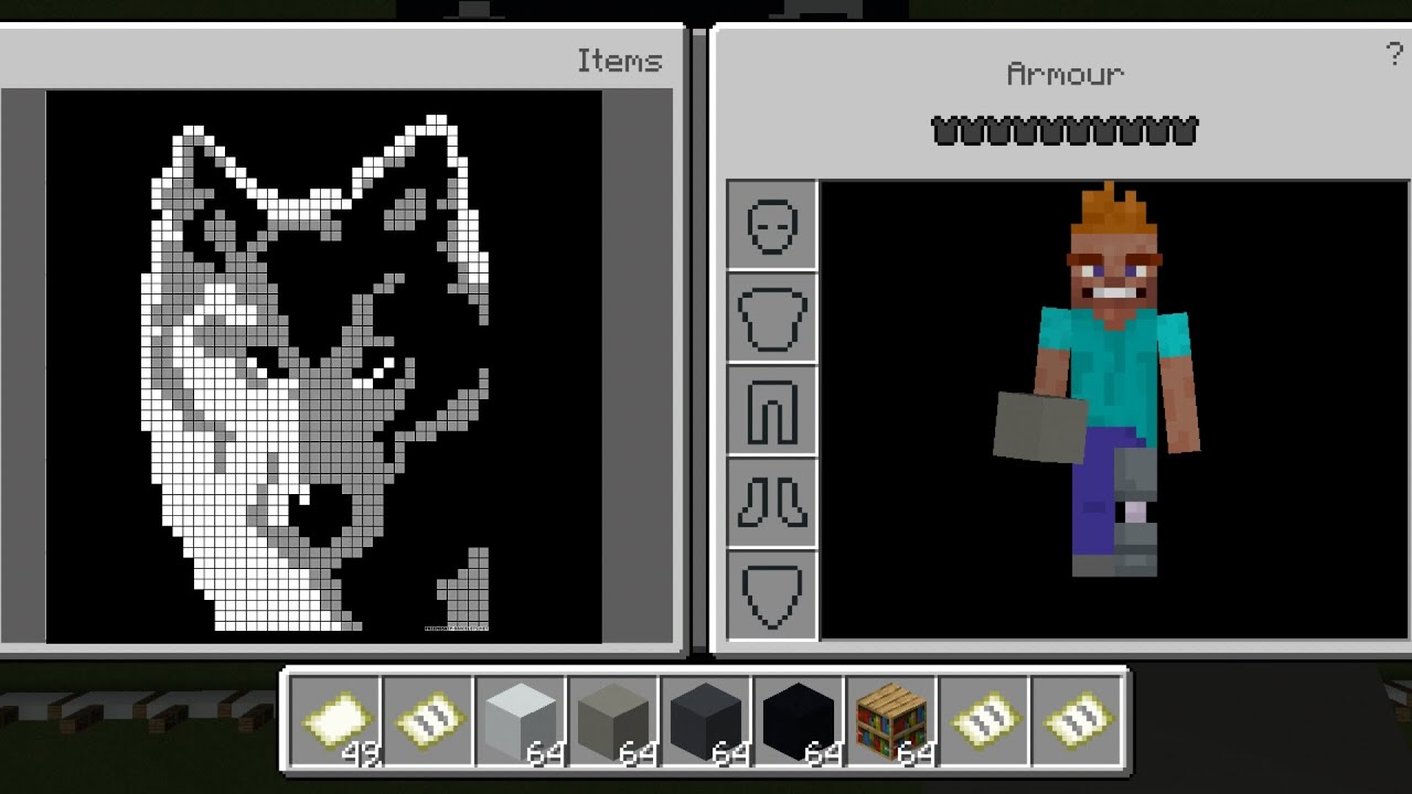 Minecraft PE - Wolf Pixel Art /Timelapse Video/ - YouTube