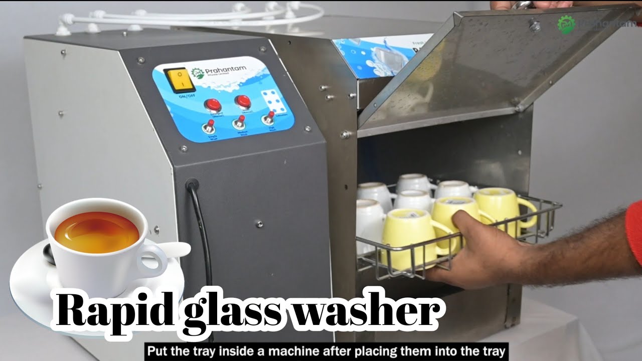 Rapid glass washer || fully automatic for cafe tea stall - YouTube