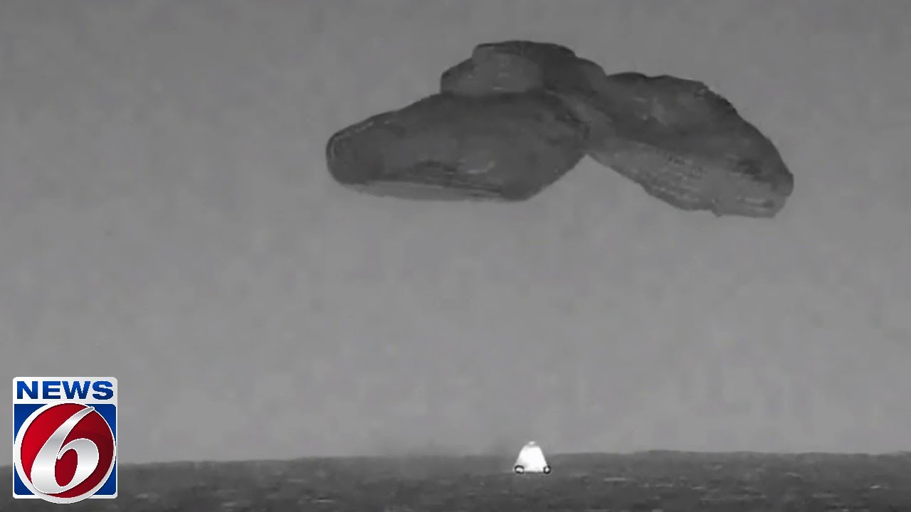 Video Shows Spacex Capsule Carrying 4 Astronauts Splash Down Off