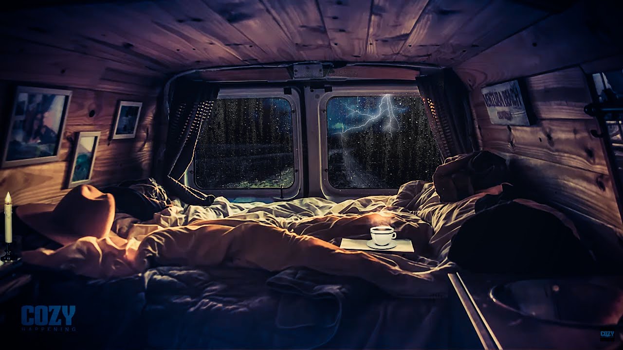 ⚡️ Heavy Rain Sounds On Caravan Roof | Rain Sounds for Sleeping ...