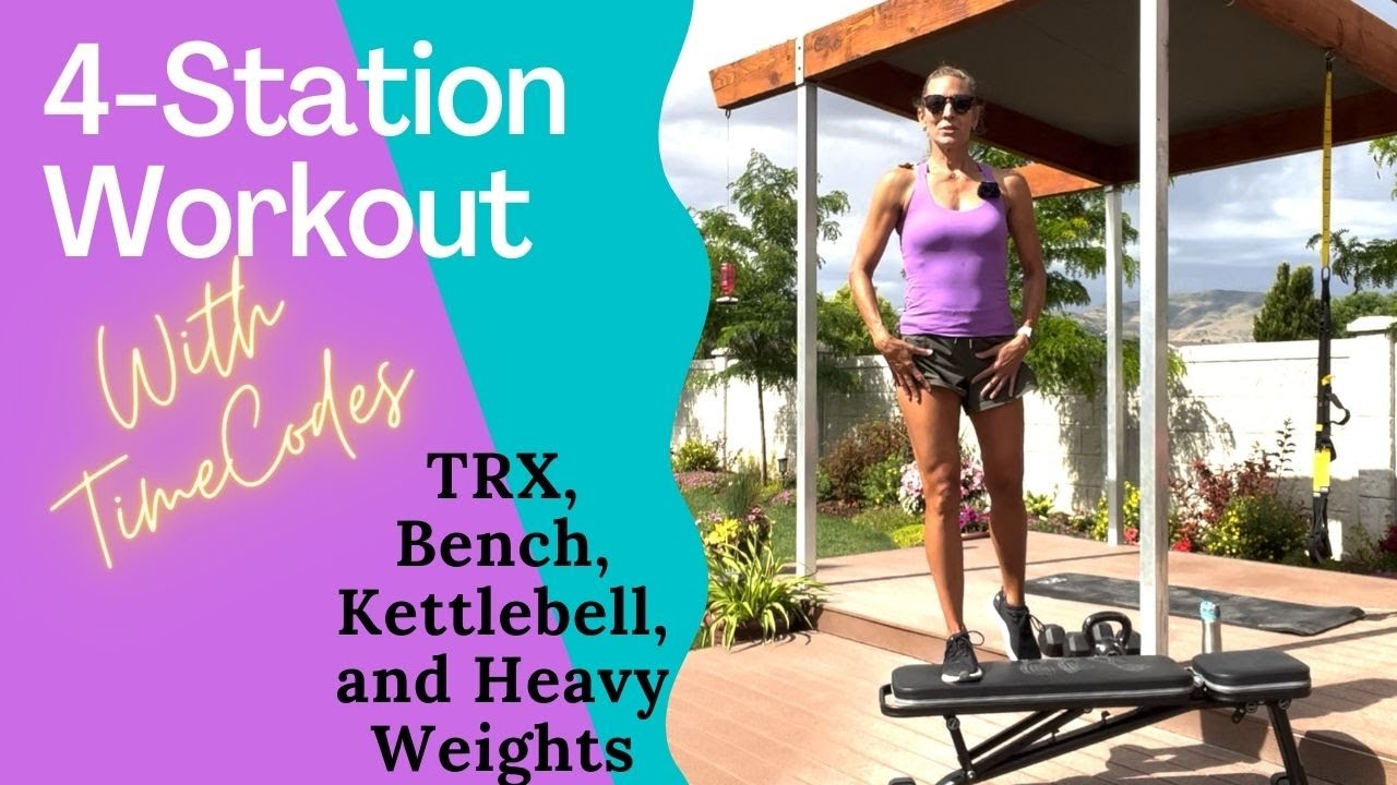 Workout with TRX, Weight Bench, Kettlebell, and Free Weights - YouTube