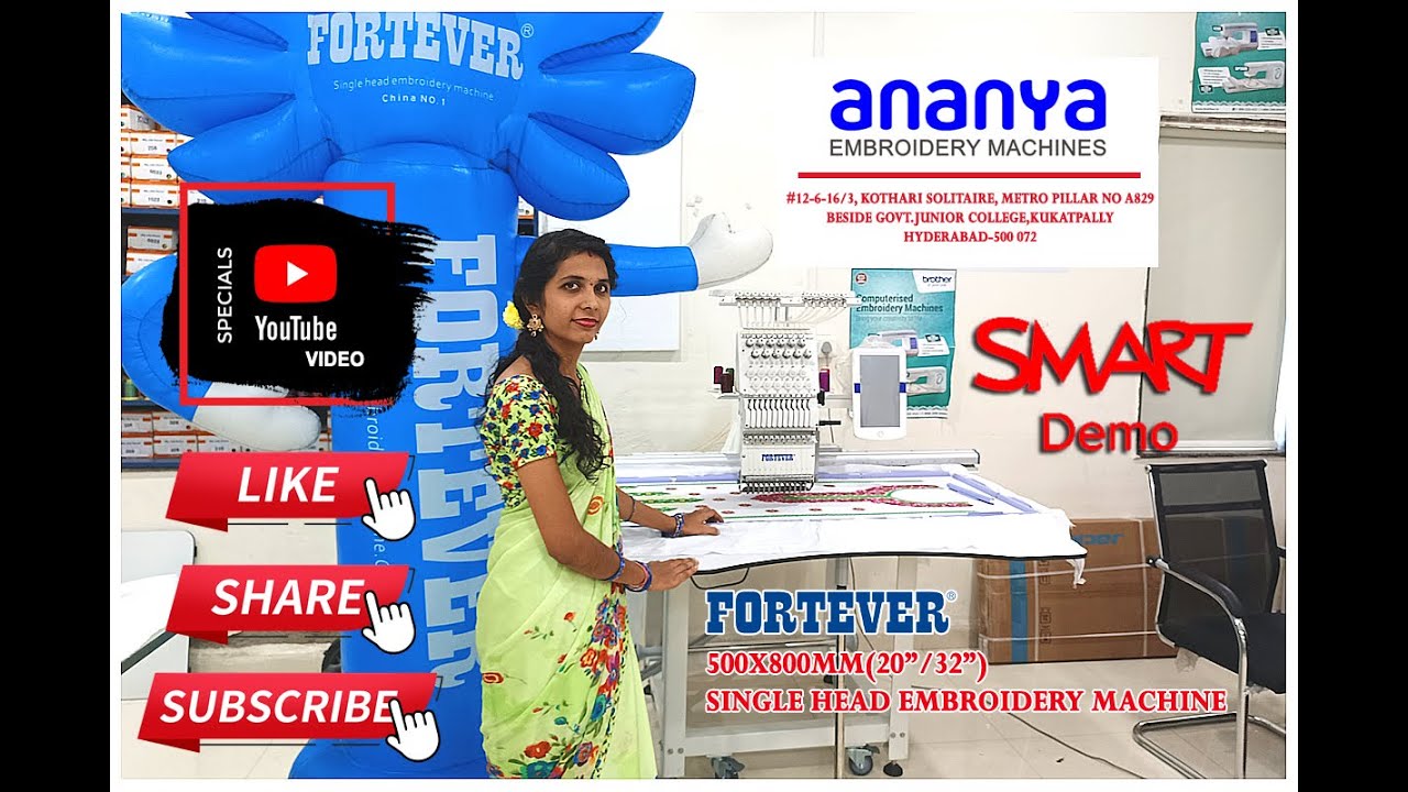 FORTEVER FT-1201 500X800MM SINGLE HEAD EMBROIDERY MACHINES-ANANYA-HYD ...