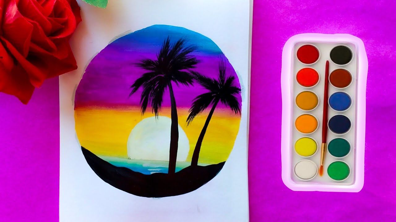 Easy Landscape Painting Idea's For Beginners !!🎨 - YouTube