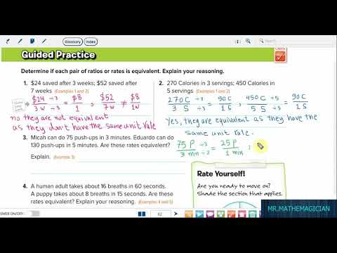 Grade 6, course 1, chapter 1, Lesson 6, part 2, equivalent ratios - YouTube