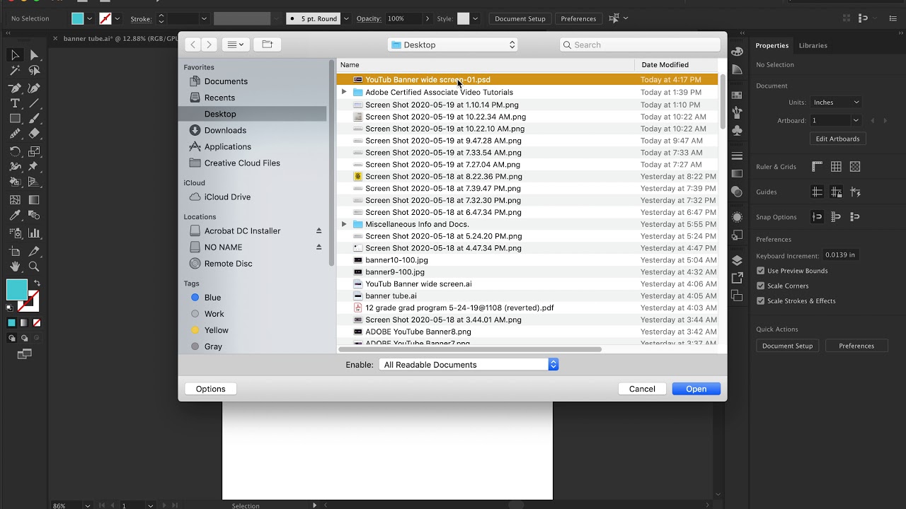 Importing Photoshop Documents into Illustrator - YouTube