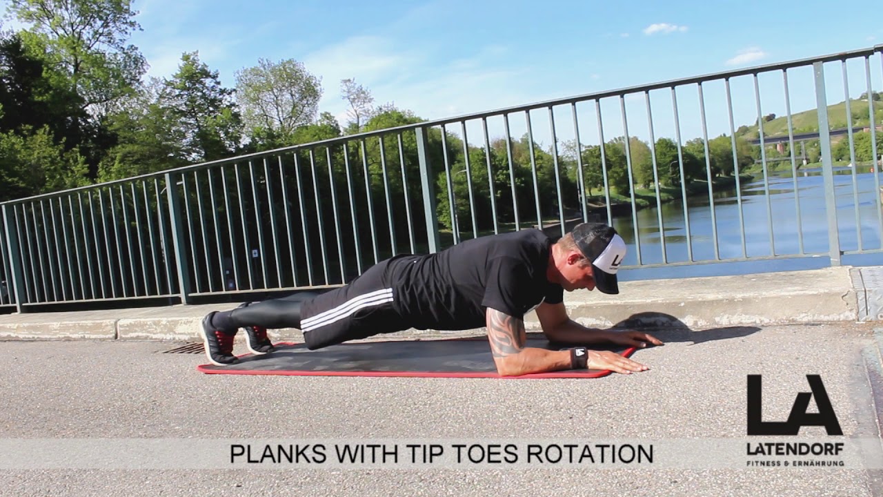 PLANKS WITH TIP TOE ROTATION - YouTube