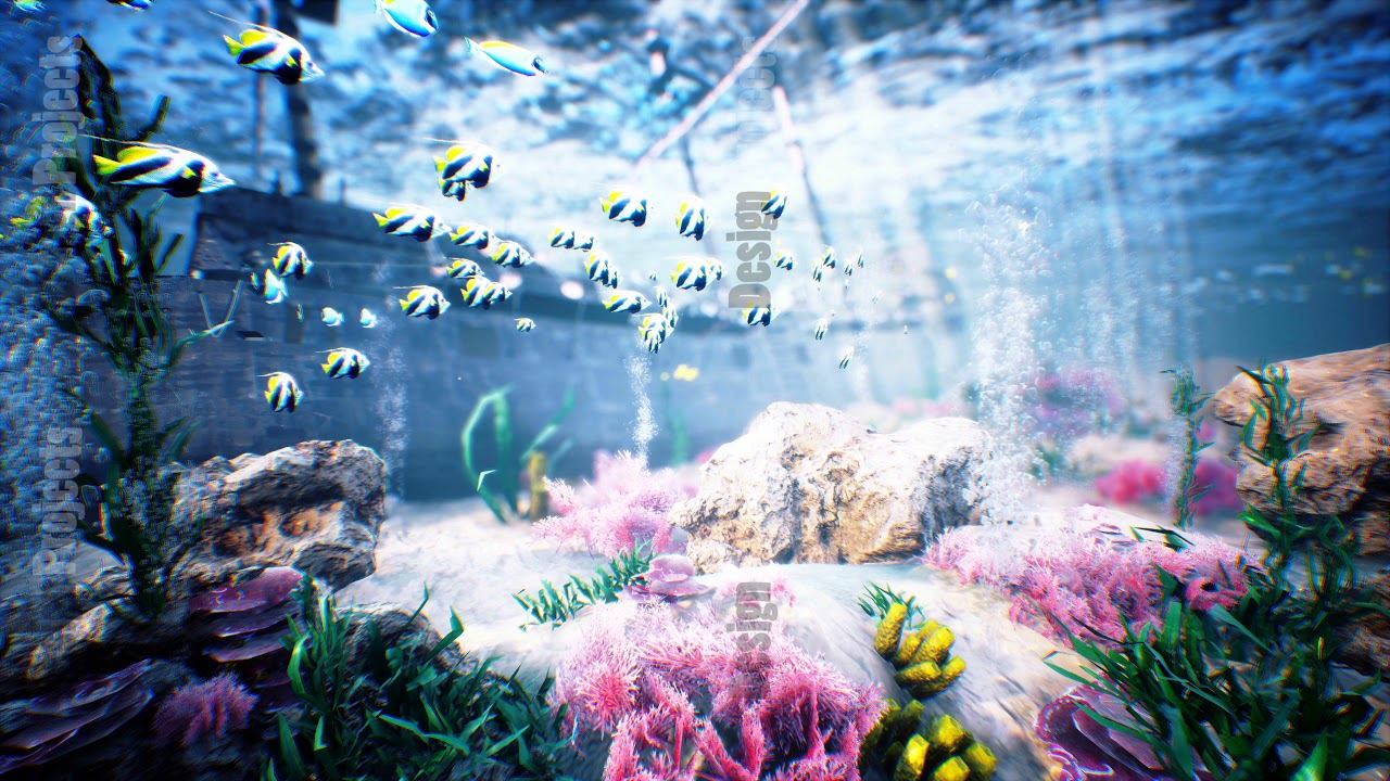 Underwater ocean waves ripple and pirate ship - YouTube