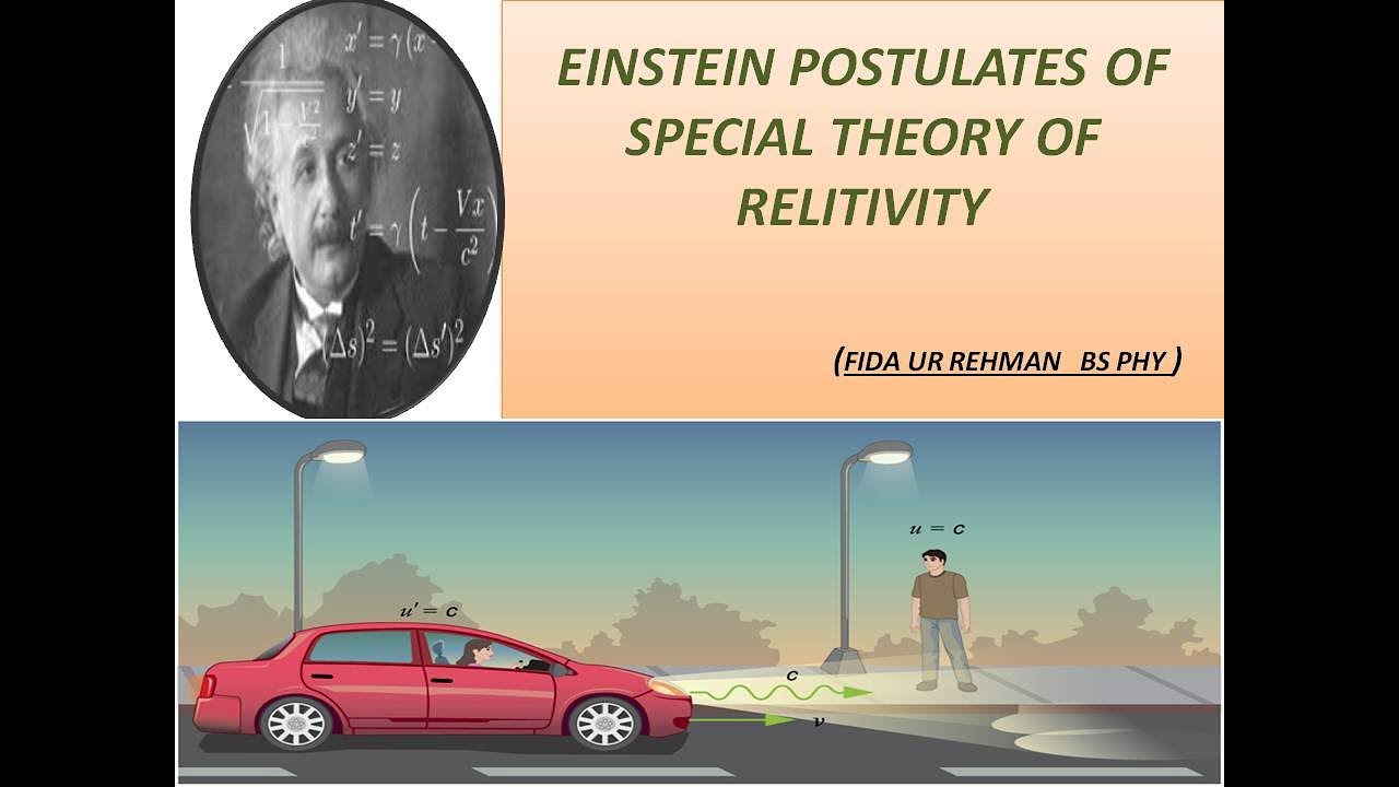 EINSTEIN POSTULATES OF SPECIAL THEORY OF RELATIVITY - YouTube
