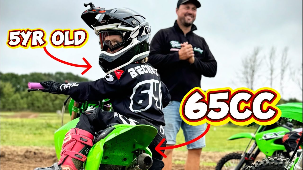 Learning how to ride a 65cc - at 5yrs old! - YouTube