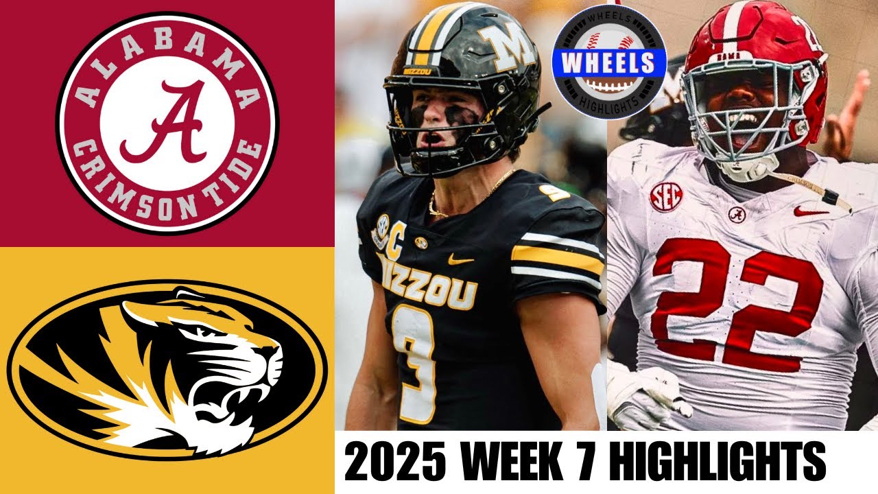 #8 Alabama vs #14 Missouri | Week 7 | 2025 College Football Highlights ...