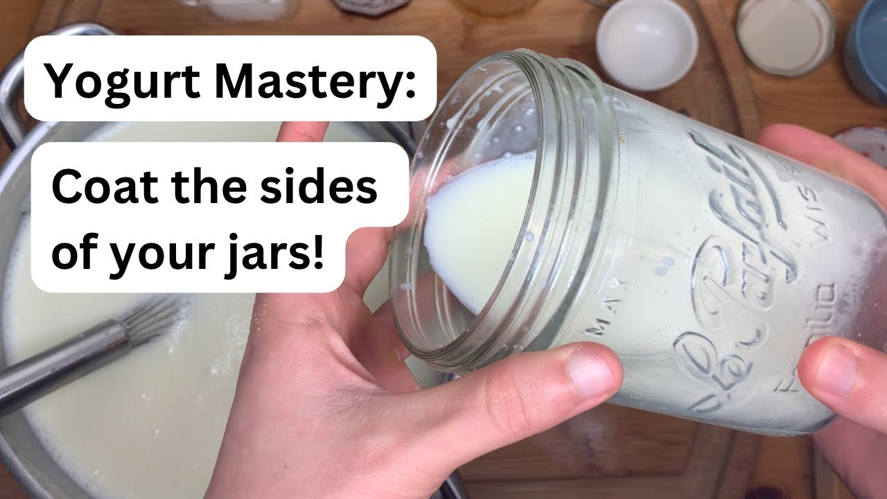 Advanced yogurt technique: Coat the sides of your jars - YouTube