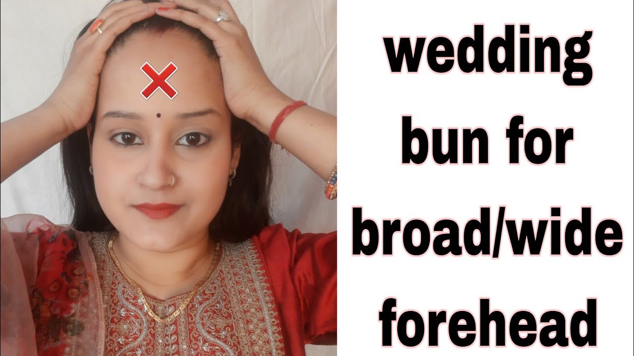 Big forehead ke lea bridal bun hairstyle, Wedding, mangtika hairstyle ...