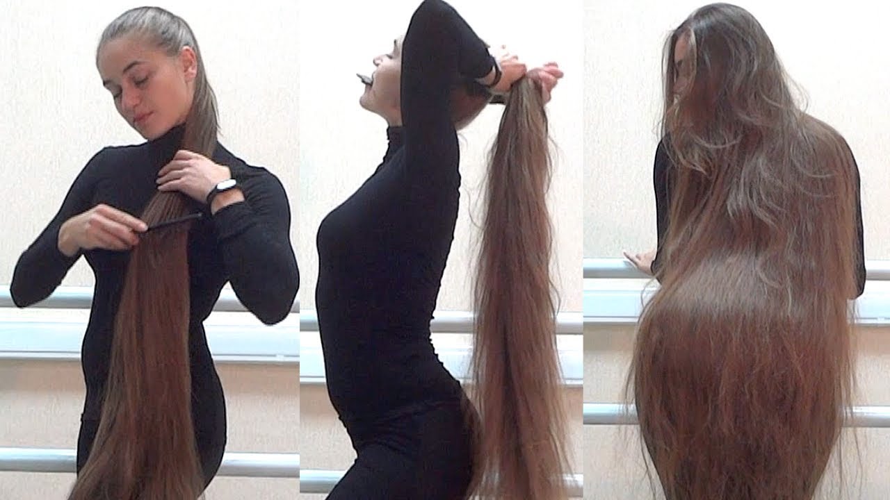 RealRapunzels - Knee length hair dancer (preview) - YouTube