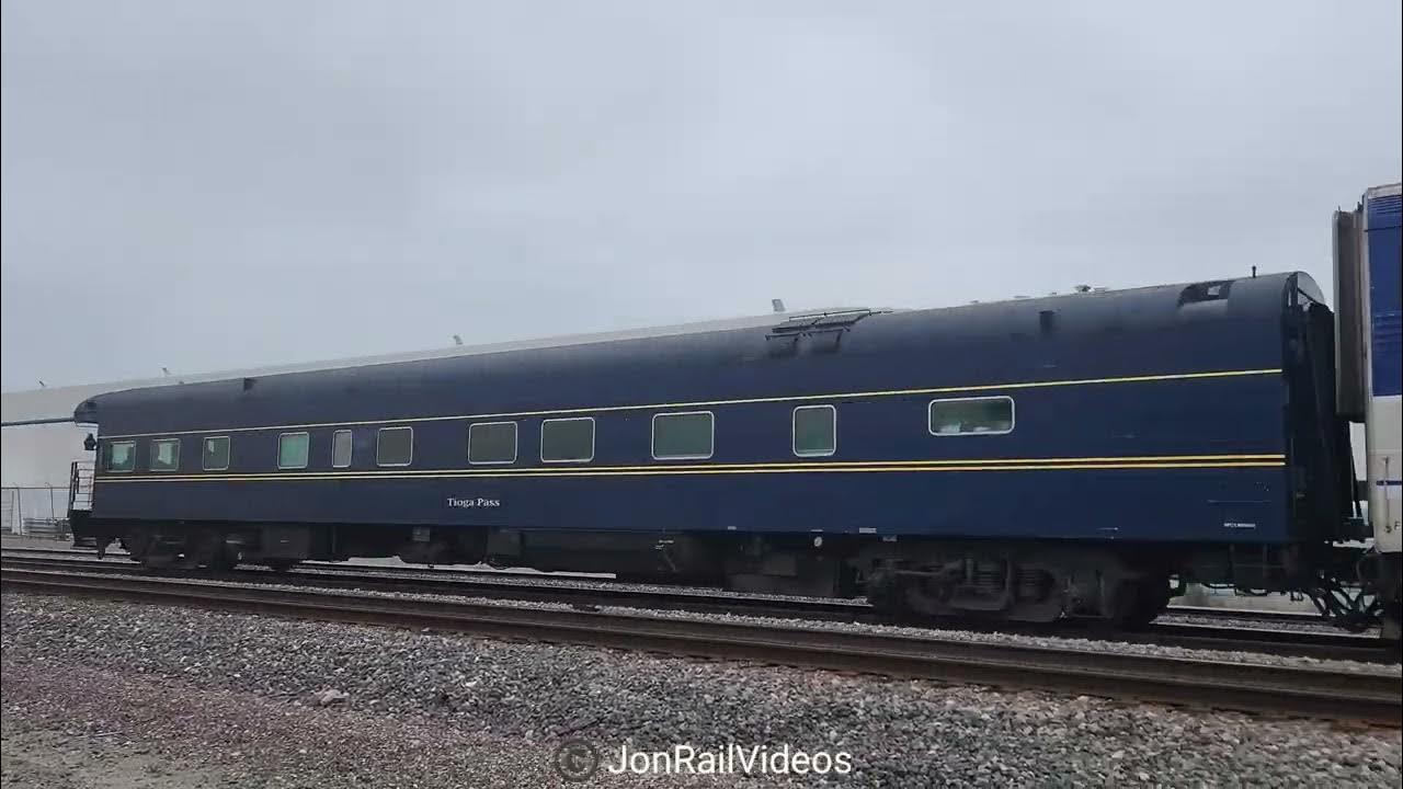 9/15/23 Pre: Amtrak Pacific Surfliner 572 with PV Tioga Pass passes Los Nietos/Santa Fe Springs ...
