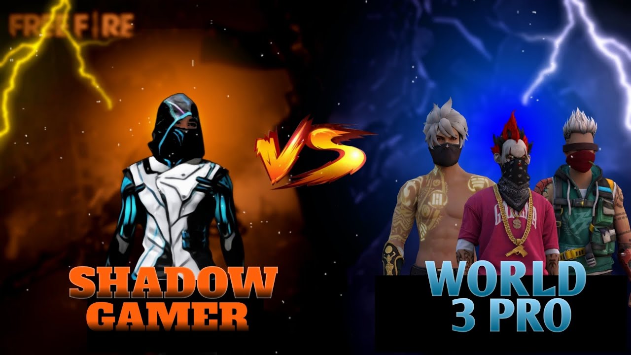 SHADOW GAMER 🆚 WORLD 3 PRO PLAYER | 1 V 3 | SHADOW GAMER | #customroom ...