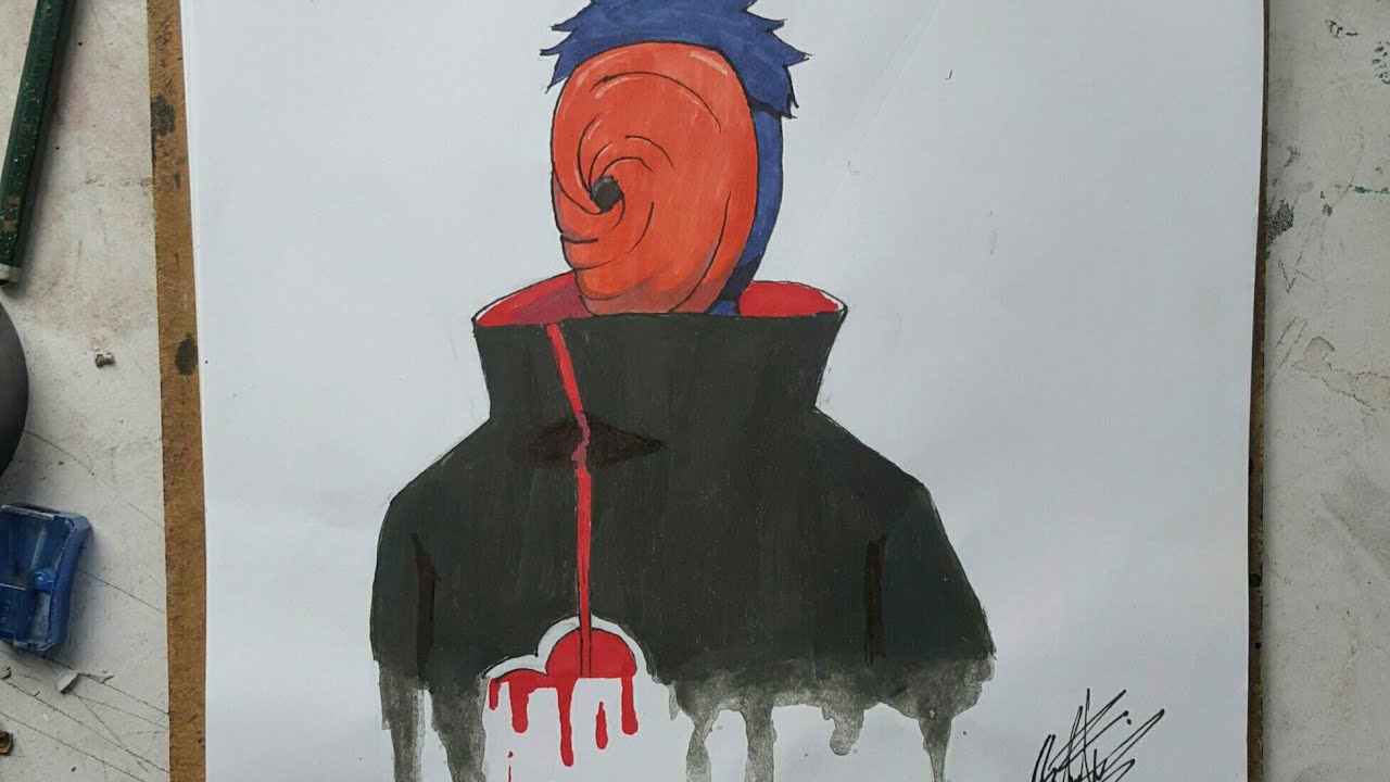 How to draw tobi-óbito uchiha-naruto shippuden - YouTube