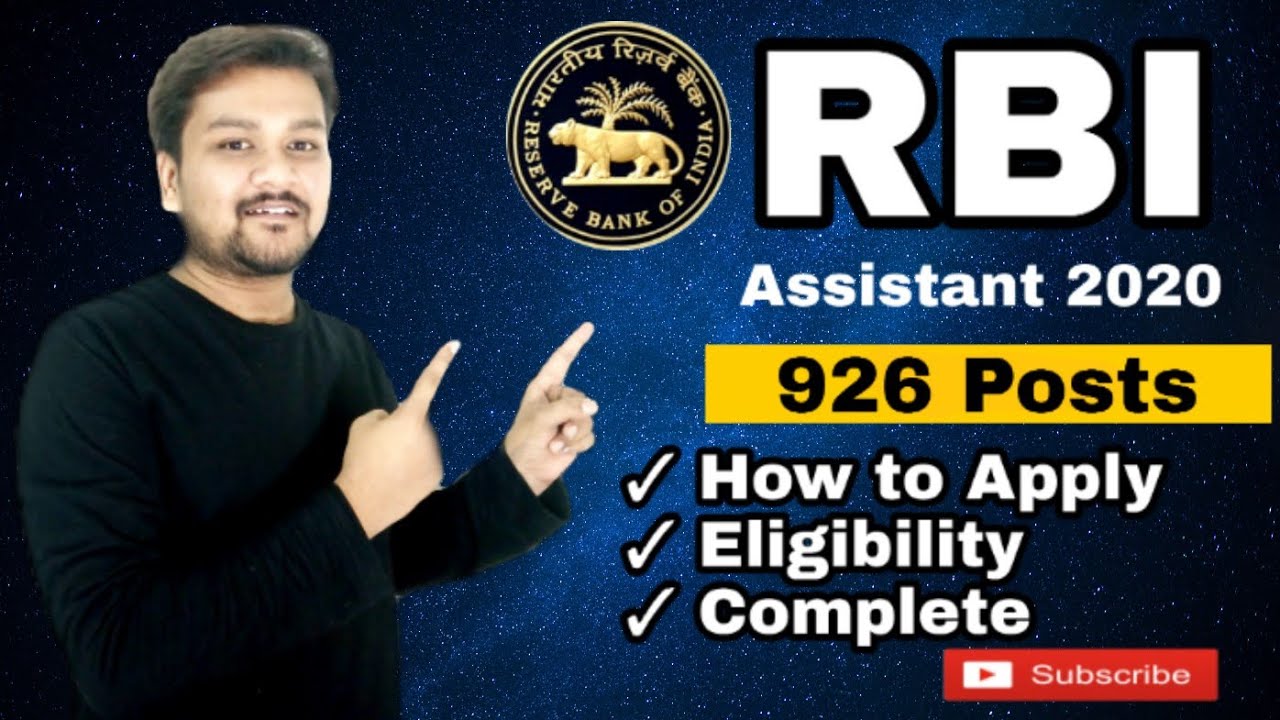 RBI Assistant 2020 Recruitment || latest job update by RBI Assistant ...