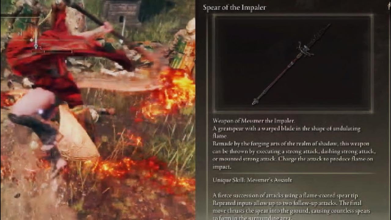 Elden Ring DLC Spear of the Impaler Location and Move Set Demonstration ...