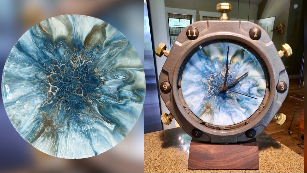 239. Bloom Blow Out on clock face for unusual clock! Acrylic Painting ...