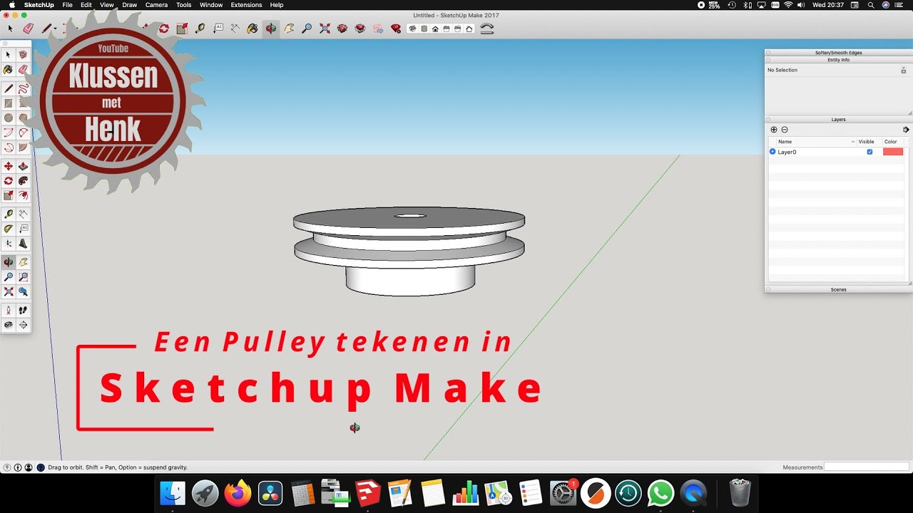 Pulley ontwerpen in Sketchup Make - YouTube