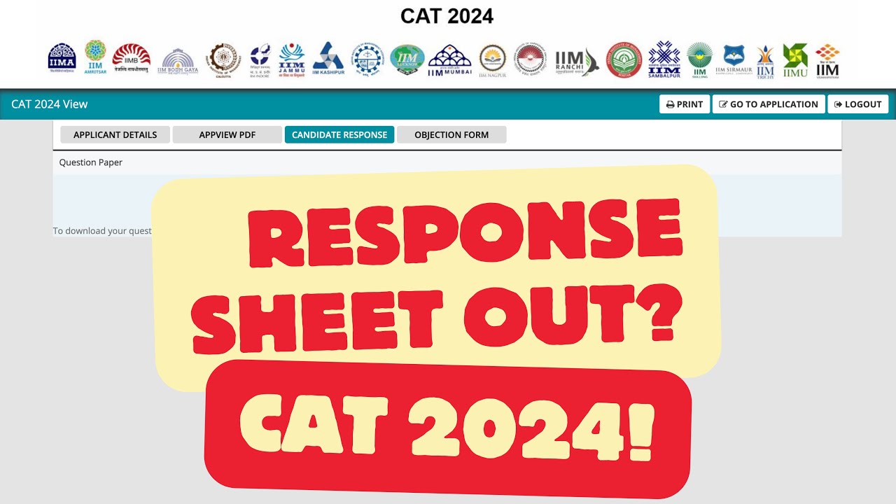 CAT 2024 Response Sheet Out! How to Calculate Marks & Predict ...