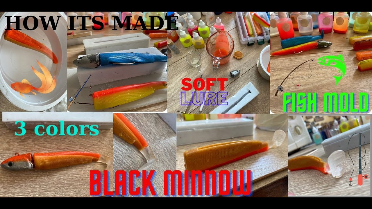 ΧΥΤΕΥΣΗ/ΧΡΩΜΑΤΙΣΜΟΣ BLACK MINNOW ΟΛΗ Η ΔΙΑΔΙΚΑΣΙΑ/ΥΛΙΚΑ/SOFT LURE BAITS ...