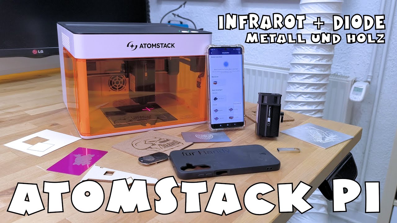 AtomStack P1 5W Diode Laser + 1.2W Infrared Laser - YouTube
