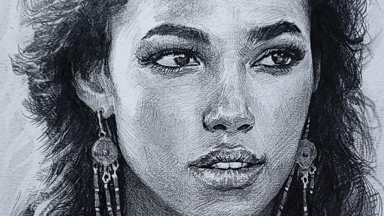 Beautiful Model Drawing #potraitdrawing #beautiful #model # ...