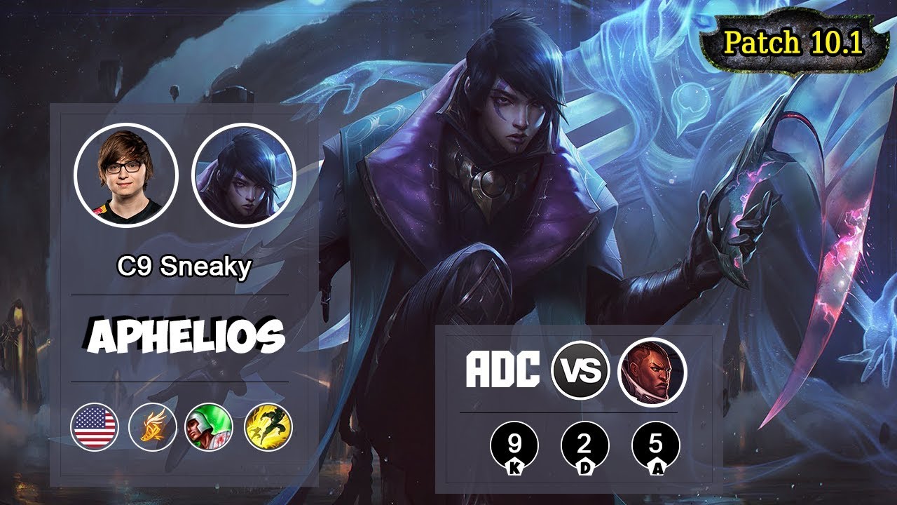 C9 Sneaky Aphelios ADC vs Lucian | LOL | S9 NA Placements - Full Gameplay - YouTube