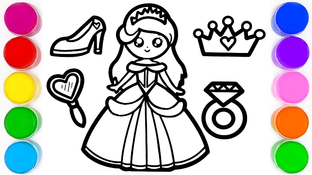 Beautiful Princess Bride Easy and Cute drawing easy with colours - YouTube