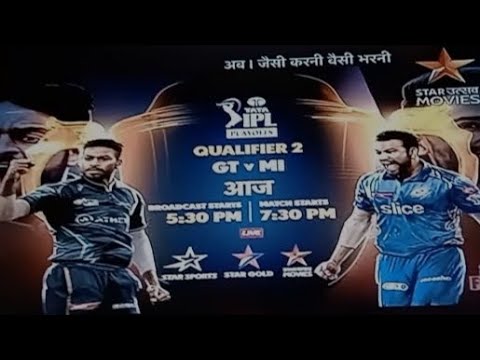 Tata IPL on Star Utsav Movies Today Qulifir2 - YouTube