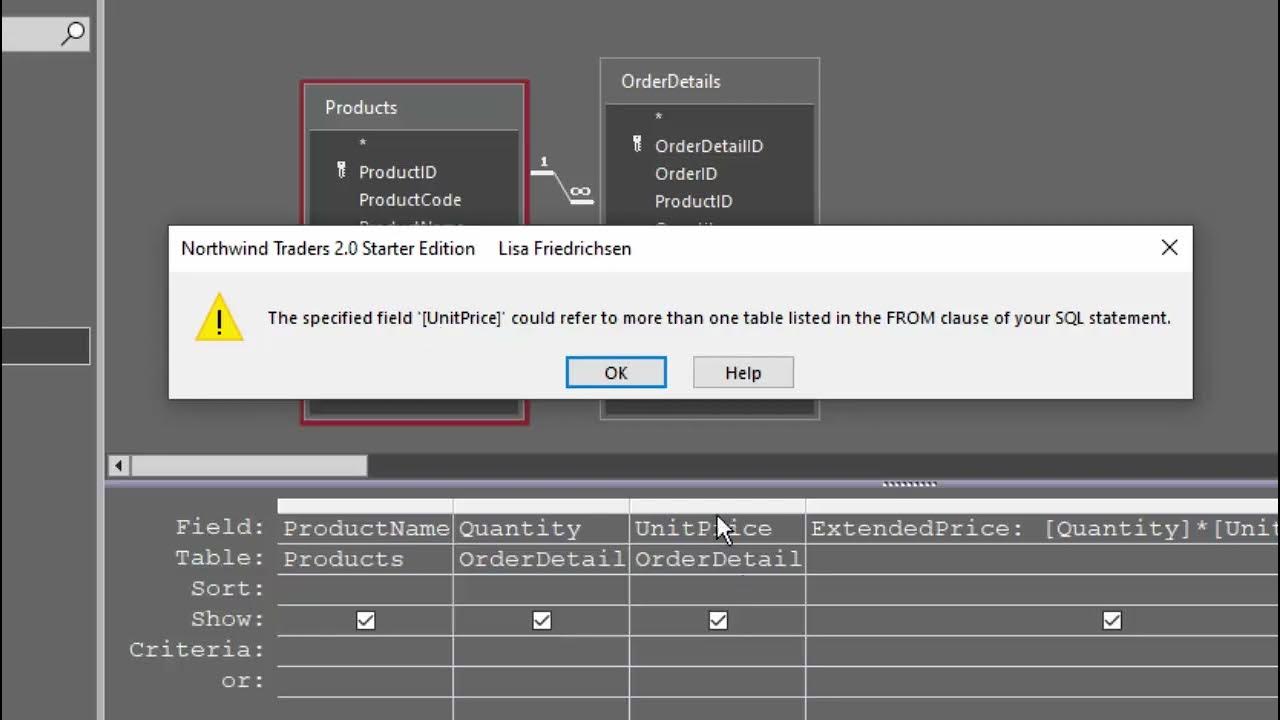 Microsoft Access: The specified field could refer to more than one table - YouTube