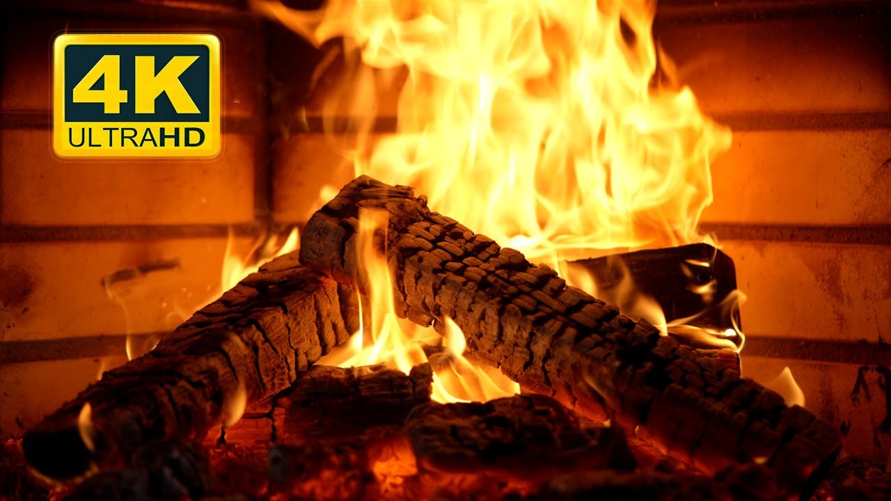 🔥 Cozy Fireplace 4K (12 HOURS). Fireplace Ambience with Crackling Fire ...