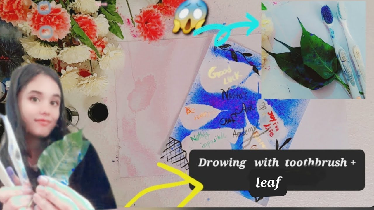 I tried painting with toothbrush 😱with toothbrush painting easy,card ...