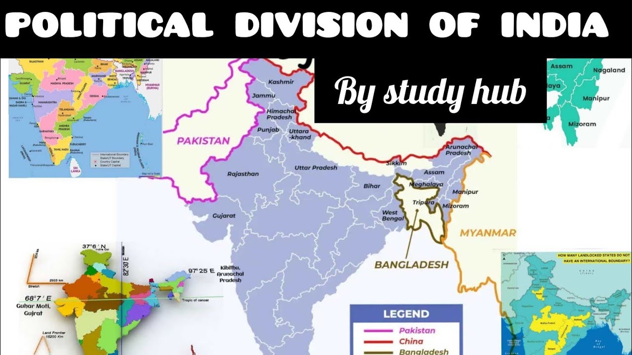 Political Division of India | Lect 4 | Learn by map #study #exam #facts ...