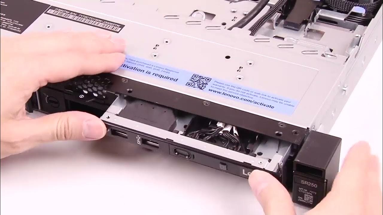 Lenovo Thinksystem Sr250 V3 Installing A Front I O Module 3 5 Inch Drive Model Youtube