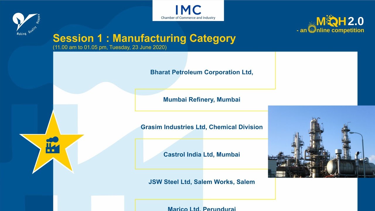 MQH Best Practices Competition 2.0 Session 1 Manufacturing Category ...