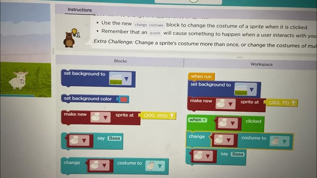 Code.org Hello World: Animals Level 7 - YouTube