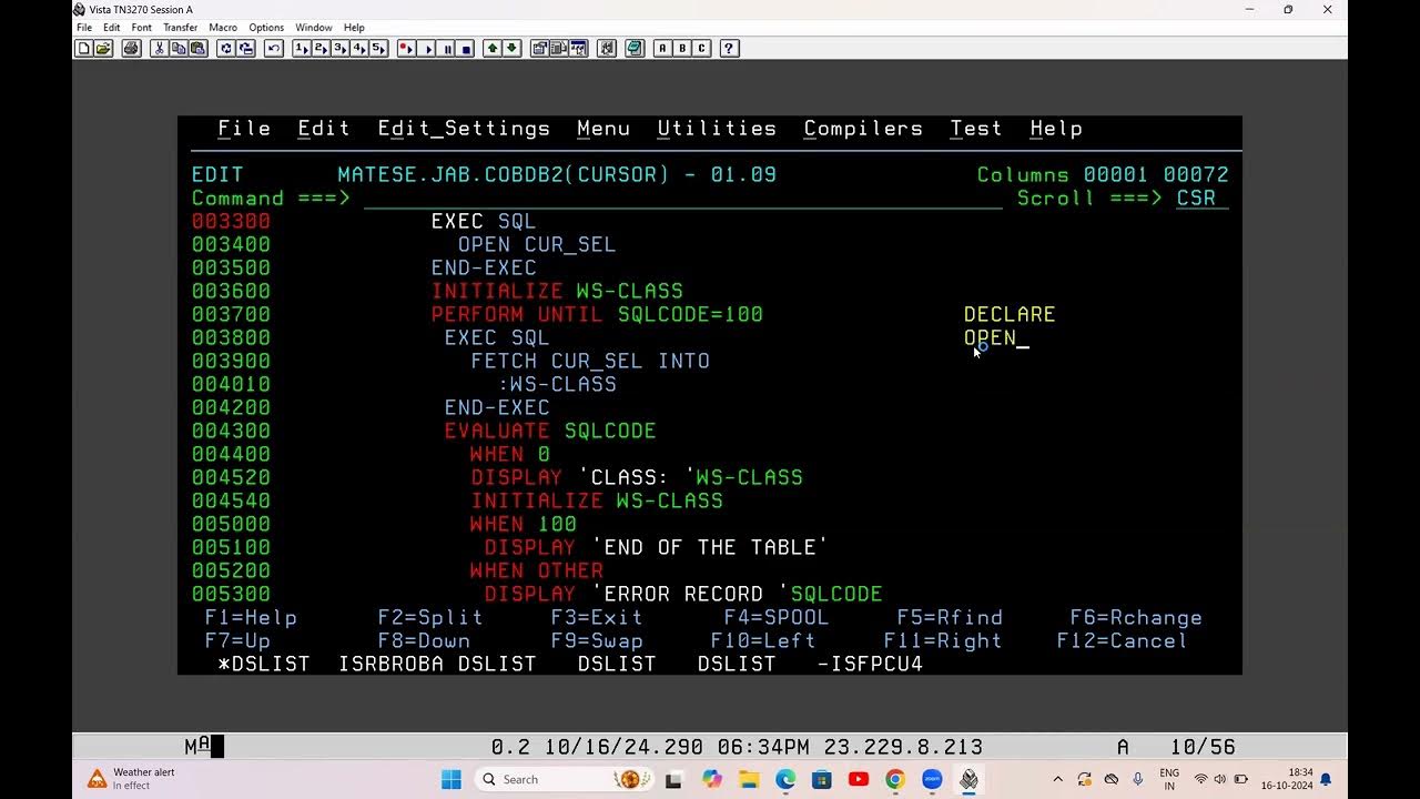 Cursor concept in COBOL DB2 programs - YouTube