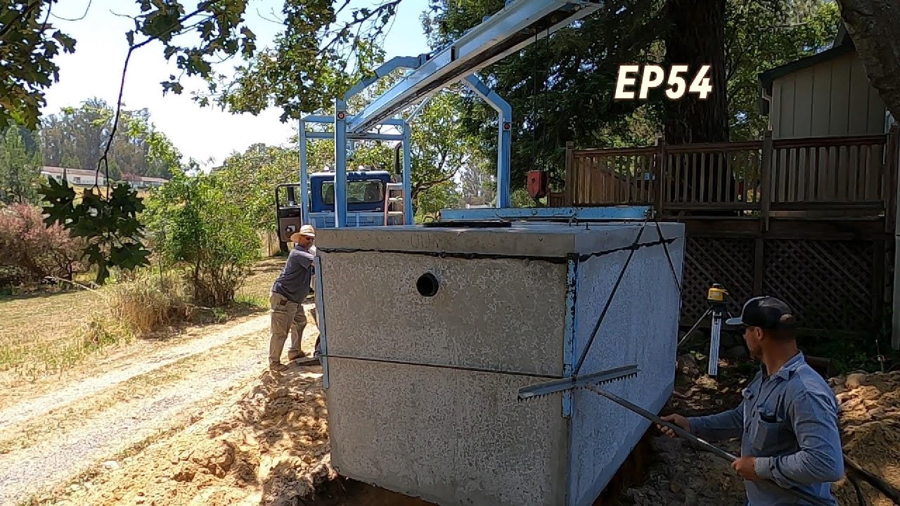 Installing a concrete septic tank - shallow burial - EP54 - YouTube