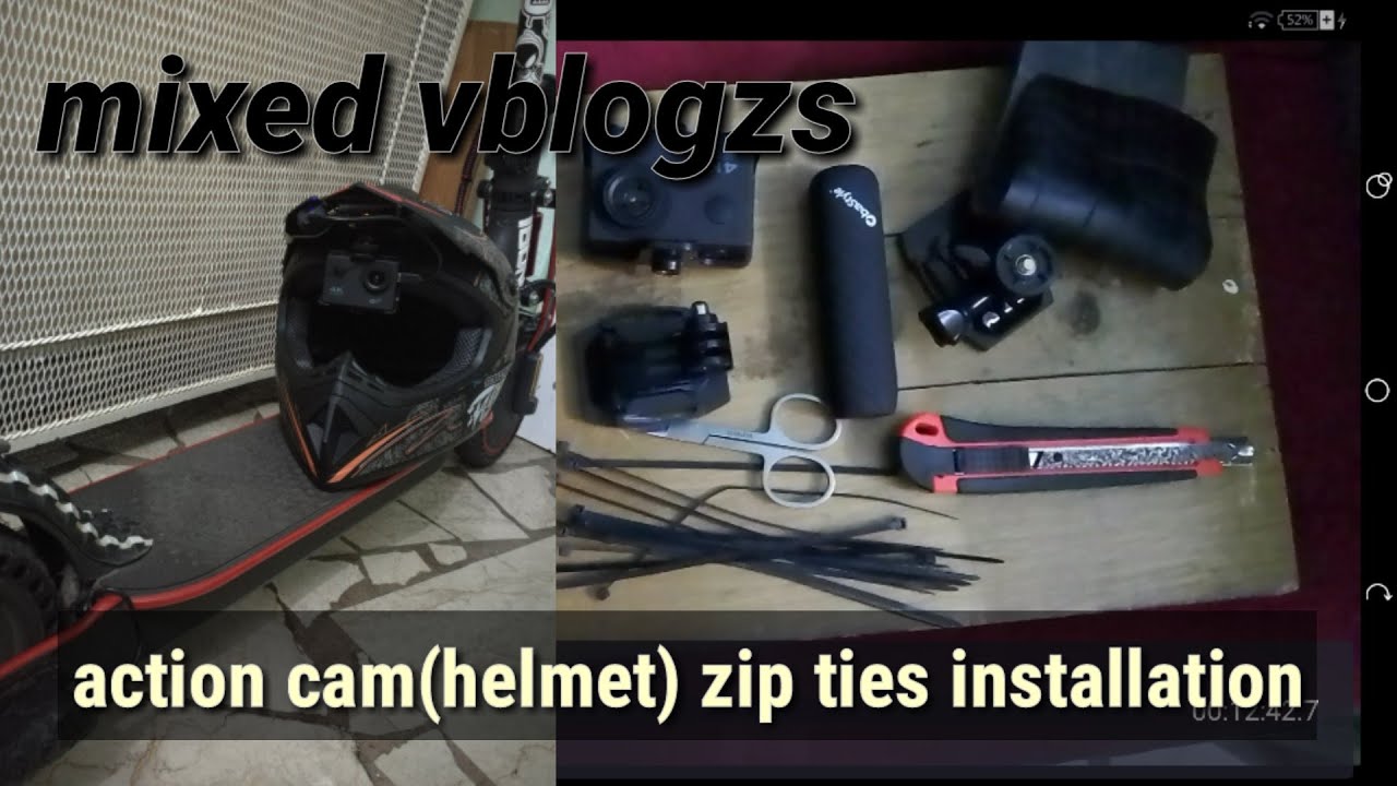 action cam(helmet) zip ties... - YouTube