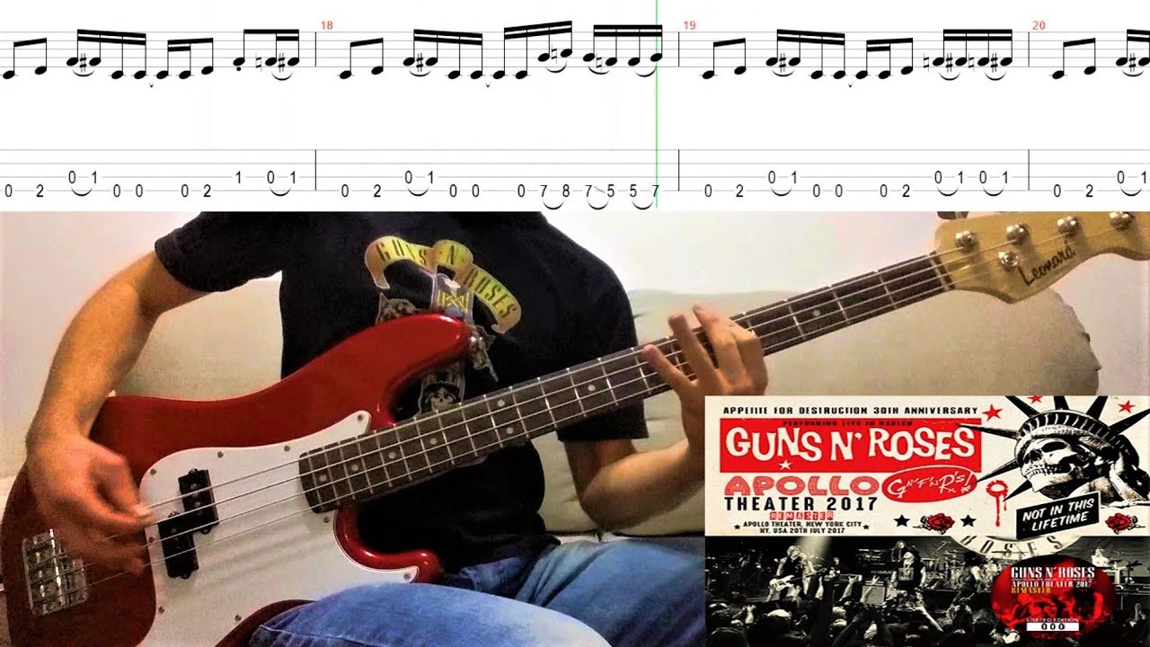 Rocket Queen (Intro Live 2017) - Bass cover + Original TAB ...