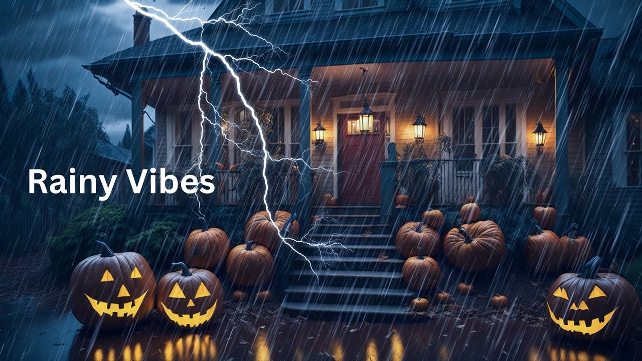 Chilling Fall Rain, Spooky Rainfall in Autumn. 8-Hour Deep Sleep ...