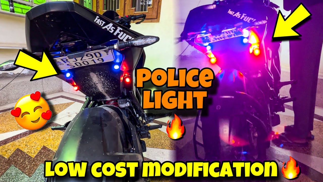 Police Light Installation In Rs 200 🔥 || Wow Look 🥵 || Modified Rs 200 ...