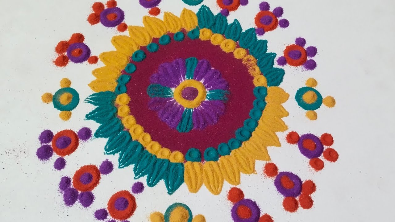Unique rangoli on canvas board|beautiful rangoli design|easy rangoli ...