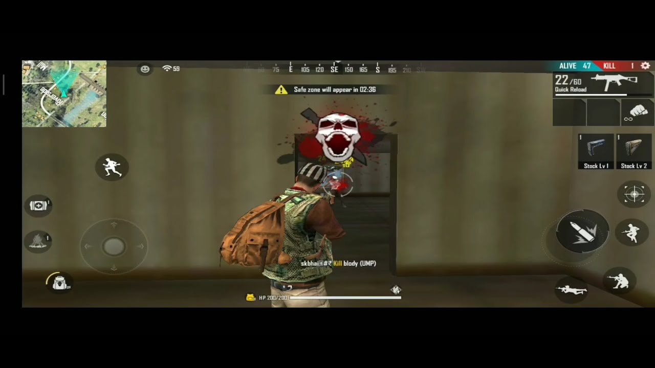 Free fire gameplay challenge with upm gun - YouTube