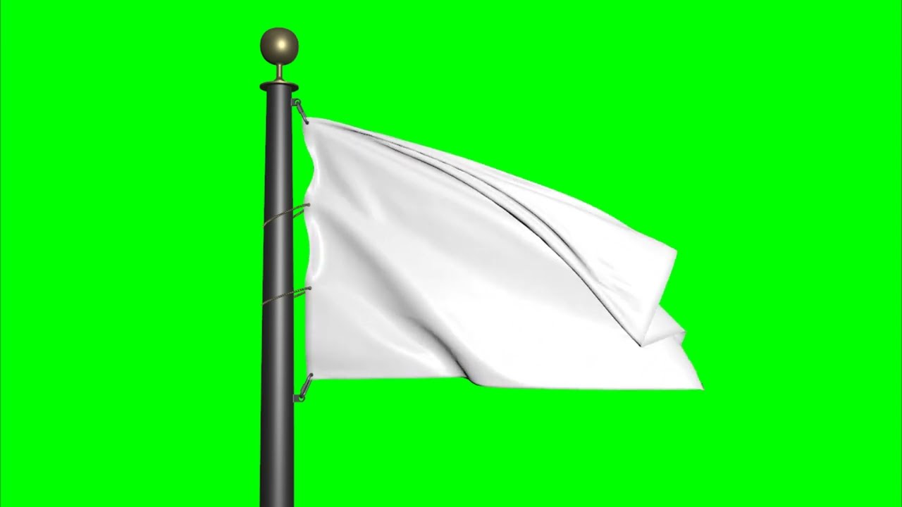 White flag - Waving flag Green Screen | Motion background | 4K UHD ...
