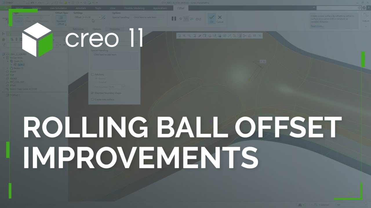 Rolling Ball Offset Improvements | Creo 11 - YouTube